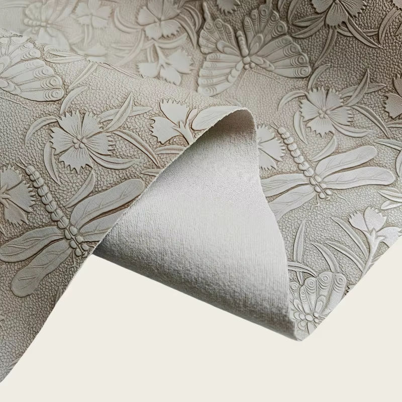 Unique printed design PVC synthetic leather fabric handbag and luggage ...