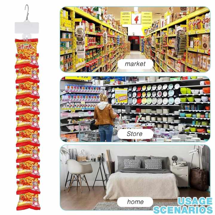 Supermarkets Retail Display Hanging Merchandise Plastic Foldable Clips ...