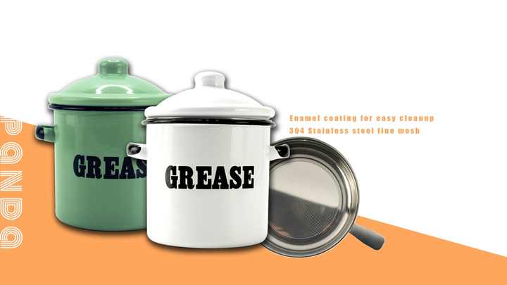 1L Grease Jug with Custom Logo - Toxin-Free Bacon Grease Container