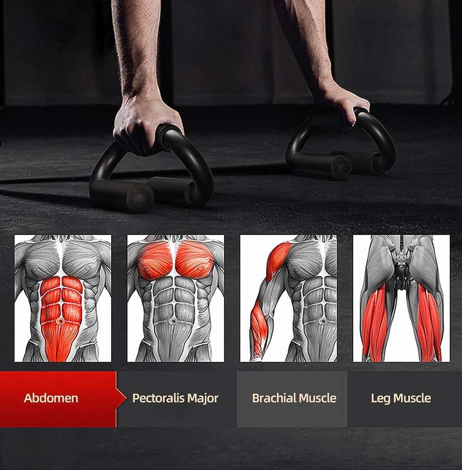 Portable and Foldable Home Gym Strength Training Push Bars with Non ...