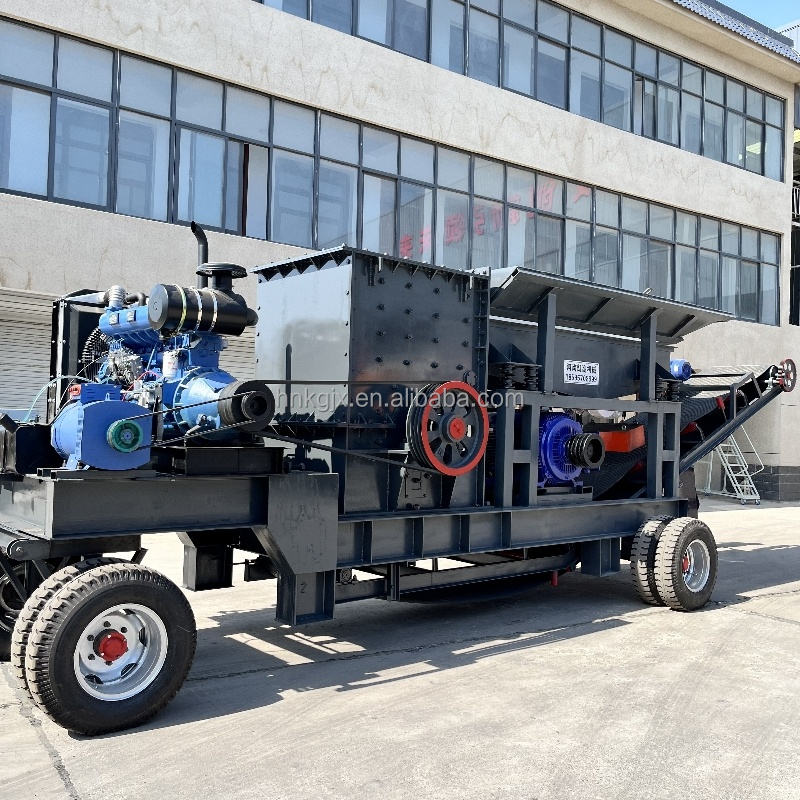 PC600 Mobile Diesel Engine Mining Gold Ore Rock Limestone Crusher ...