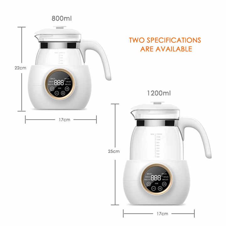 Baby Milk Boiler Kettle Touch Screen Temp Adjustment Warm Milk Glass ...