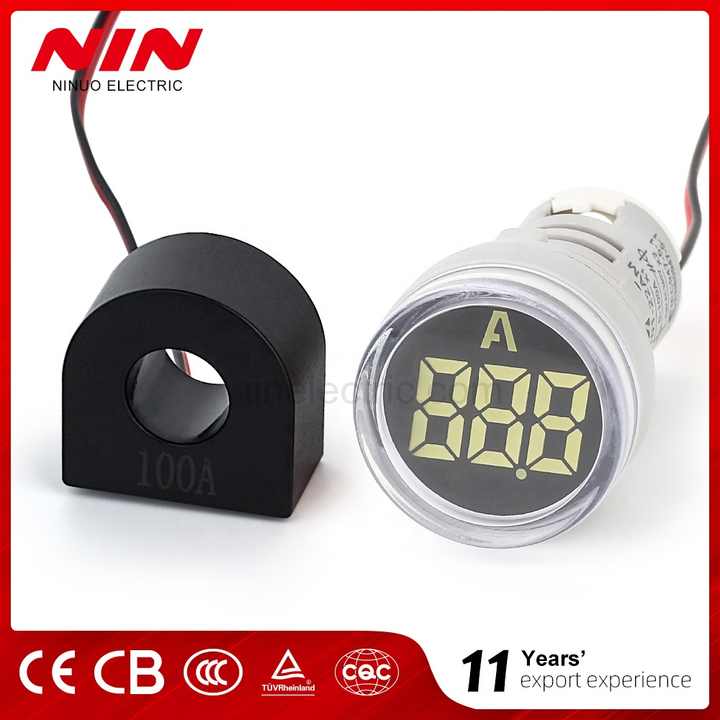 22mm AD101-22AM Ampermeter AC220V 100A Digital Display Monitor Current ...