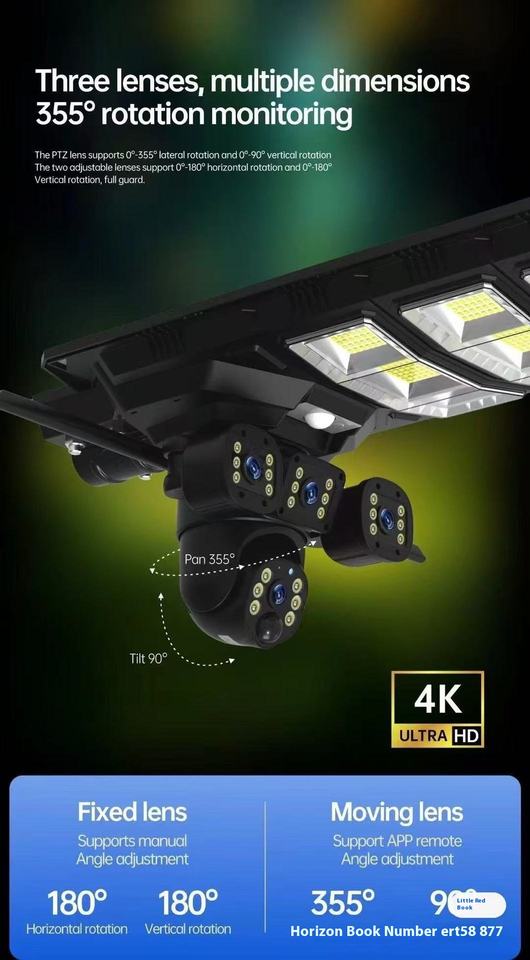 Solar Street Light with CCTV Camera Wi-Fi All-in-One HD Outdoor ...