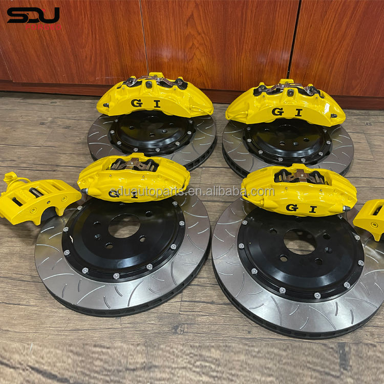 Custom green caliper big brake kit with calipers, pads and rotor ty ...