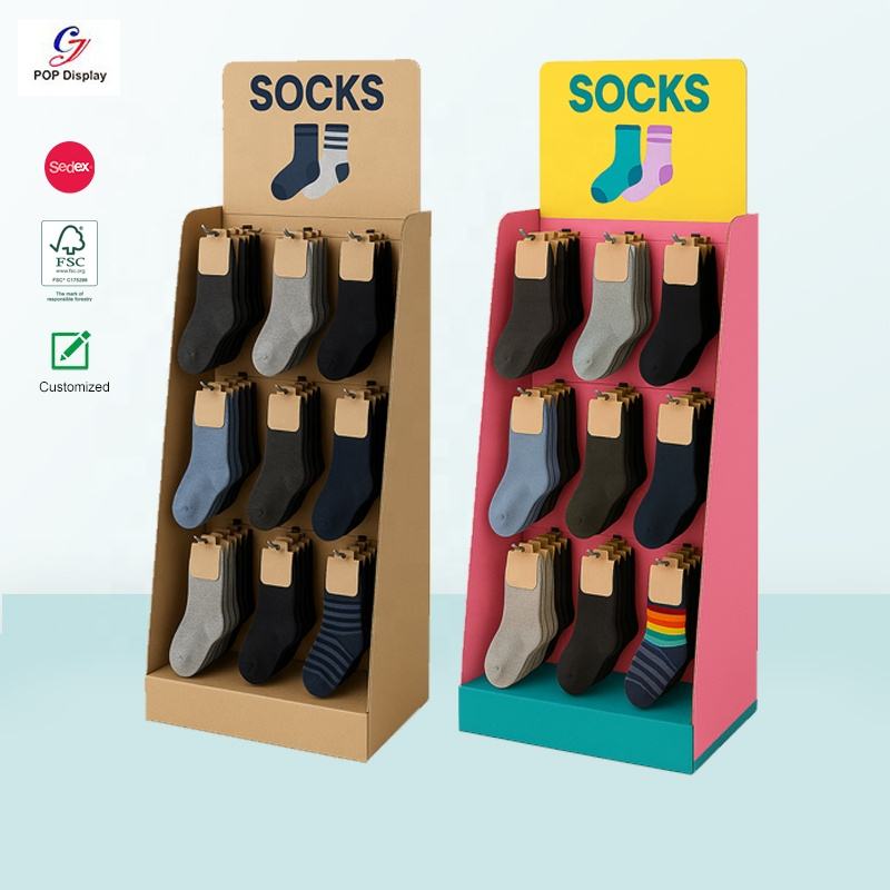 Custom Hook Sport Socks Display Stand Retail Store Stockings Cardboard ...