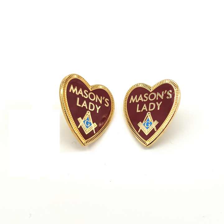 Gold Plated Masonic Mason's Lady Lapel Pin - Custom Design