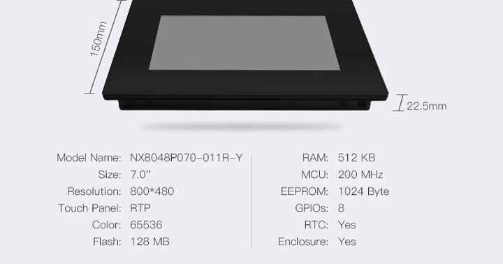 Nextion 7 Inch LCD Modules - Intelligent Touch Screen Display