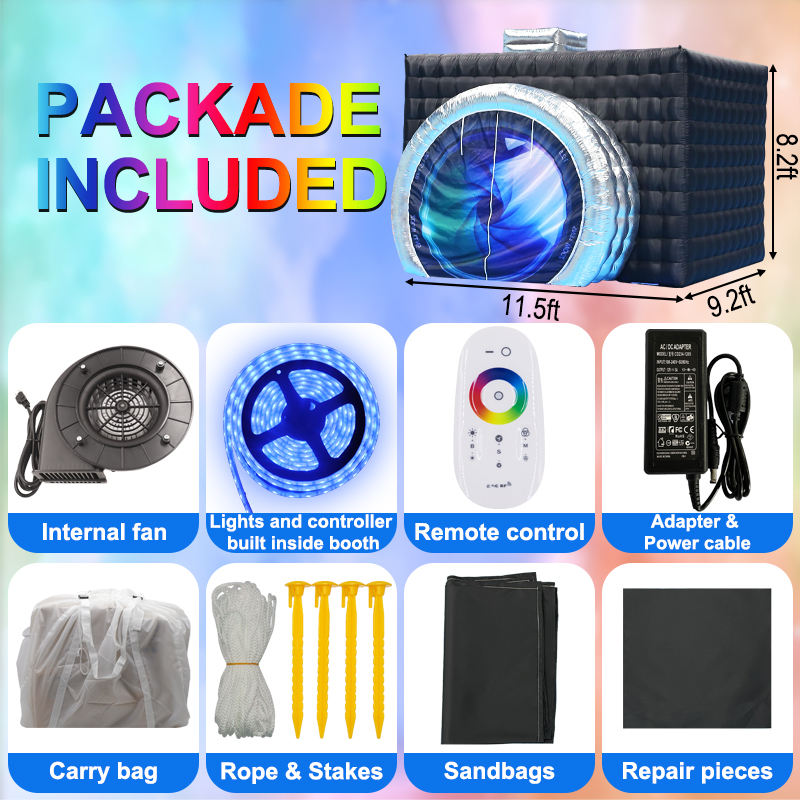 Sayok Camera-shaped Inflatable Photobooth Tent LED Inflatable Photo ...