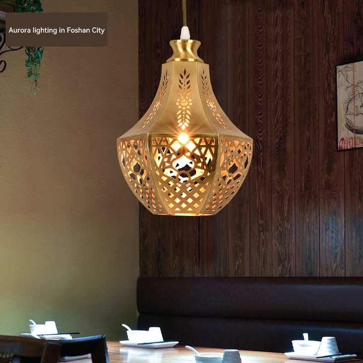 Elegant Arabic Vintage Style Copper Chandelier by Aurora