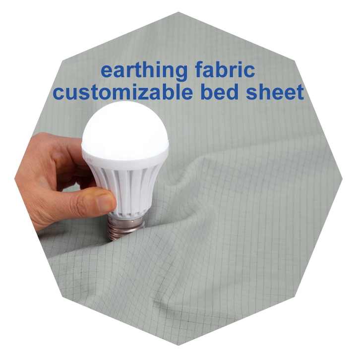 6% Silver Fiber Gray Woven Earthing Bed Sheets - Grounding Fabric
