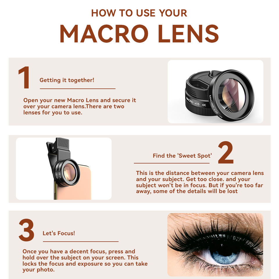 Apexel 37mm Macro Lens - 15x to 30x Magnification for 4K Mobile Photography