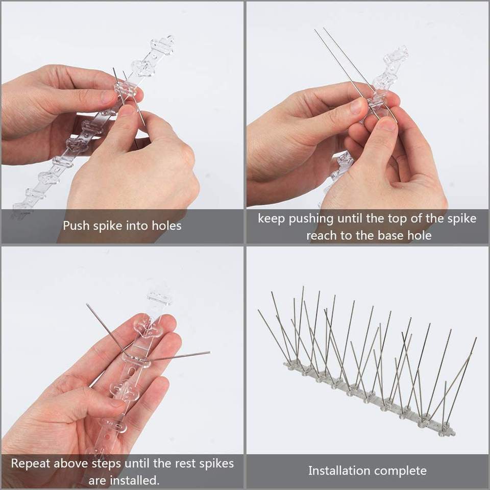 Bird Spikes for Pigeons 304 Stainless Steel Small Birds Anti Bird Spike ...