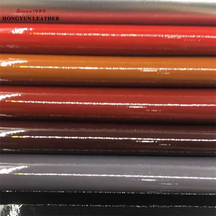 Waterproof PU Synthetic Patent Leather Mirror Effect Embossed for ...