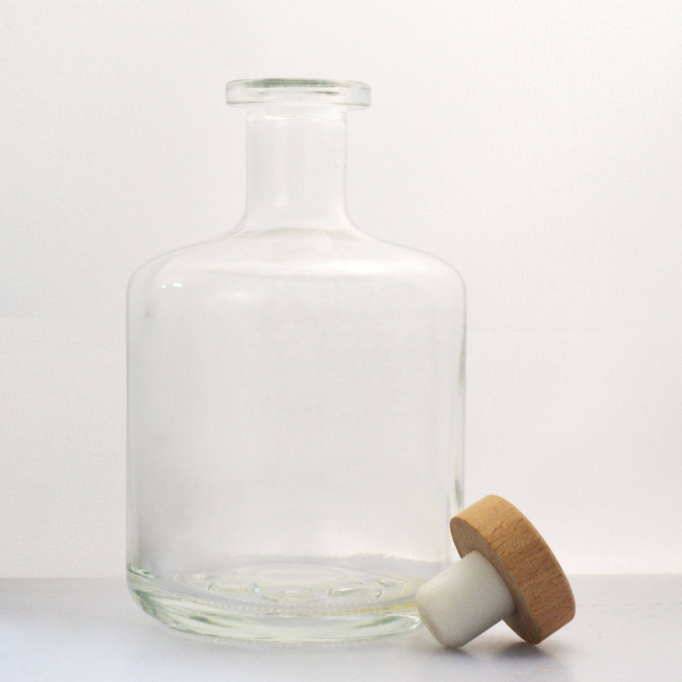Classic 750ml/700ml/1000ml Cylinder Glass Whiskey Bottle with Cork Cap ...
