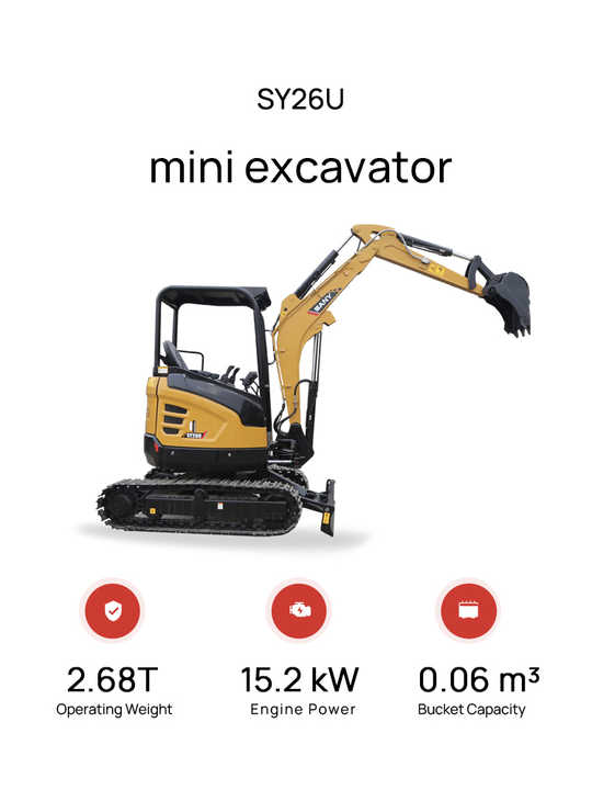 Sany Landscaping Materials Handling Farming Mini Excavator 0.8Ton 1 ...