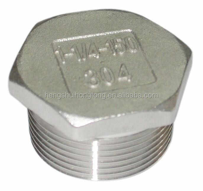 SS316 Pipe Fittings Plugs NPT Threaded Hex Square Head Plug
