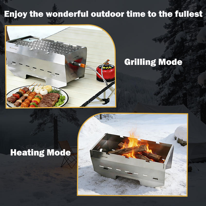 INBESTCAMP Folding Charcoal Grill Cooker Integrated Grill System ...