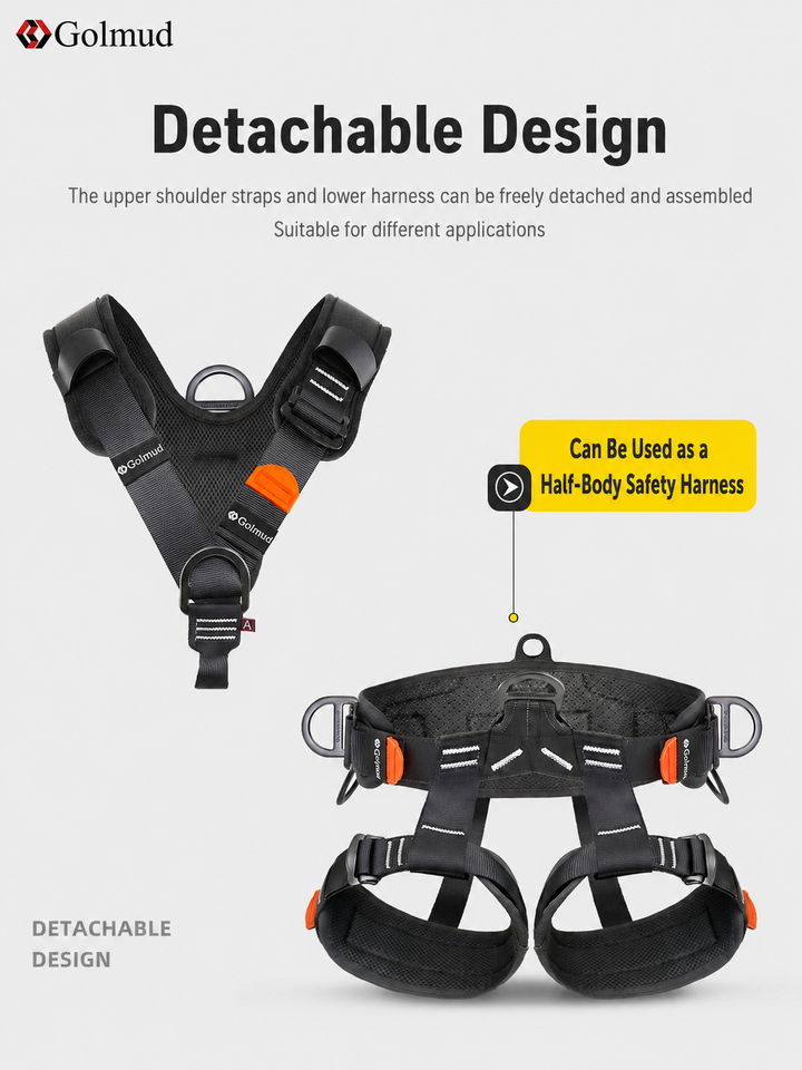 Golmud Detachable 5 Point Full Body Climbing Safety Harness GM5828 Fall ...