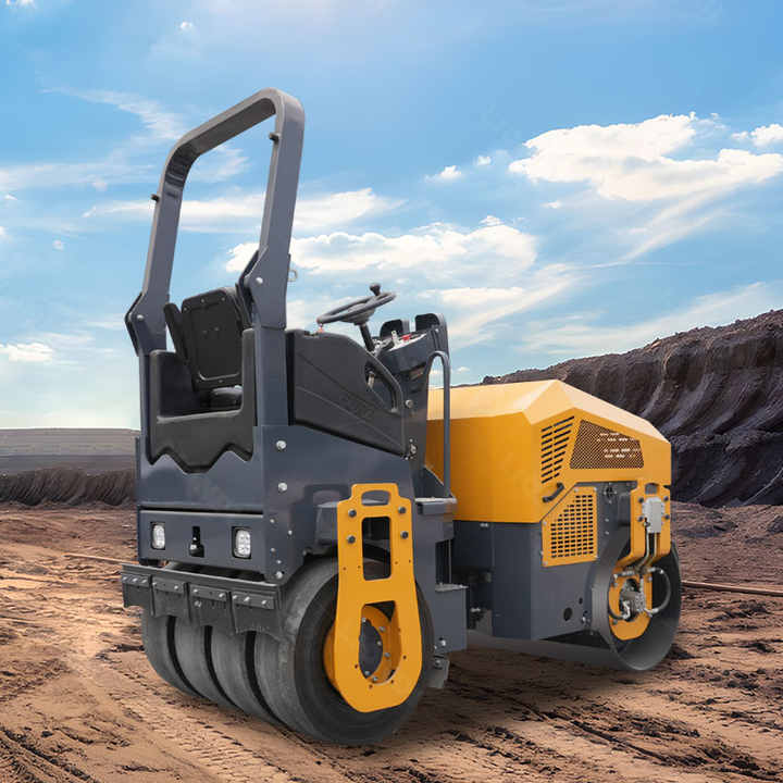 Diesel Double Drum Hydraulic Compactor Soil Leveling Machine 3 Ton Ride ...