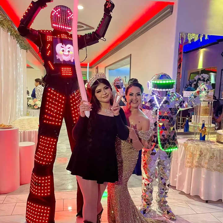 LED Light up Robot Costume Clothing Robot Stilts Walker Suit Jacket ...