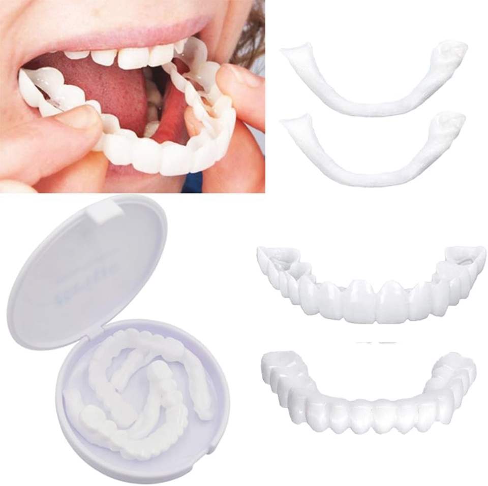 False Tooth Cover Perfect Fit Teeth Whitening Snap on Silicone Smile ...