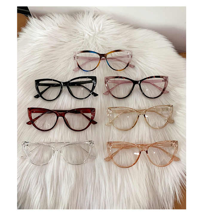 High Quality Photochromic Blue Cut Glasses Ladies cat Eye Frame Stylish ...