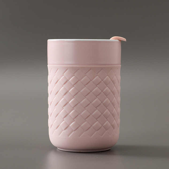 10 Ounces Reusable Ceramic Coffee Mugs with Silicone Sleeve