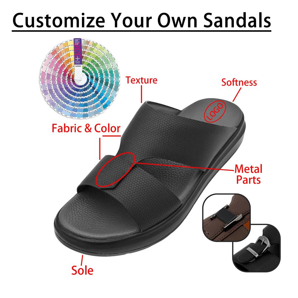 Alto 050-TB Ramadan Handmade Custom Arab Men's Peep Toe Slippers ...