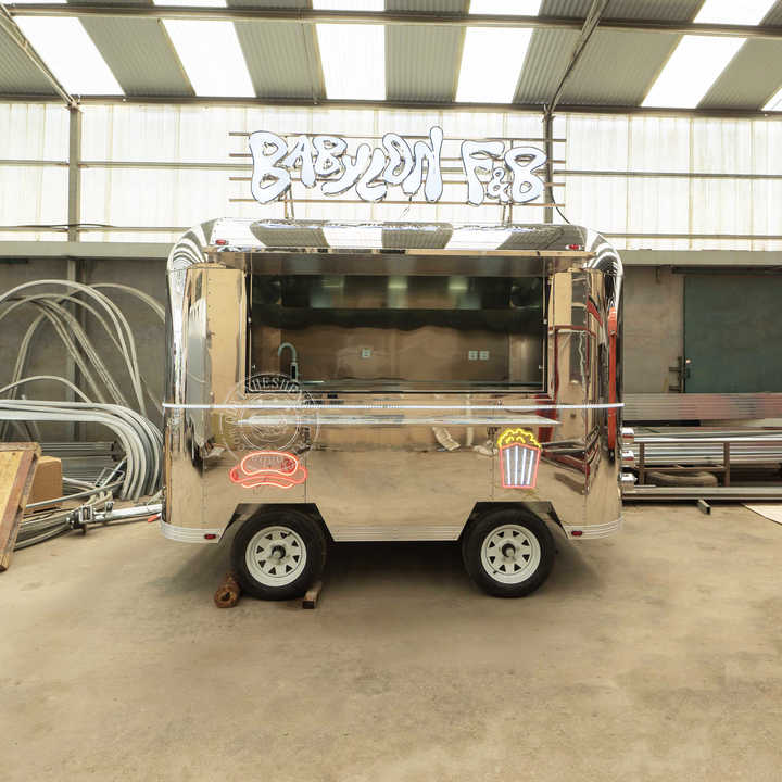 Small Mobile Food Trailer 304 Stainless Steel Ice Trailer Kitchen ...