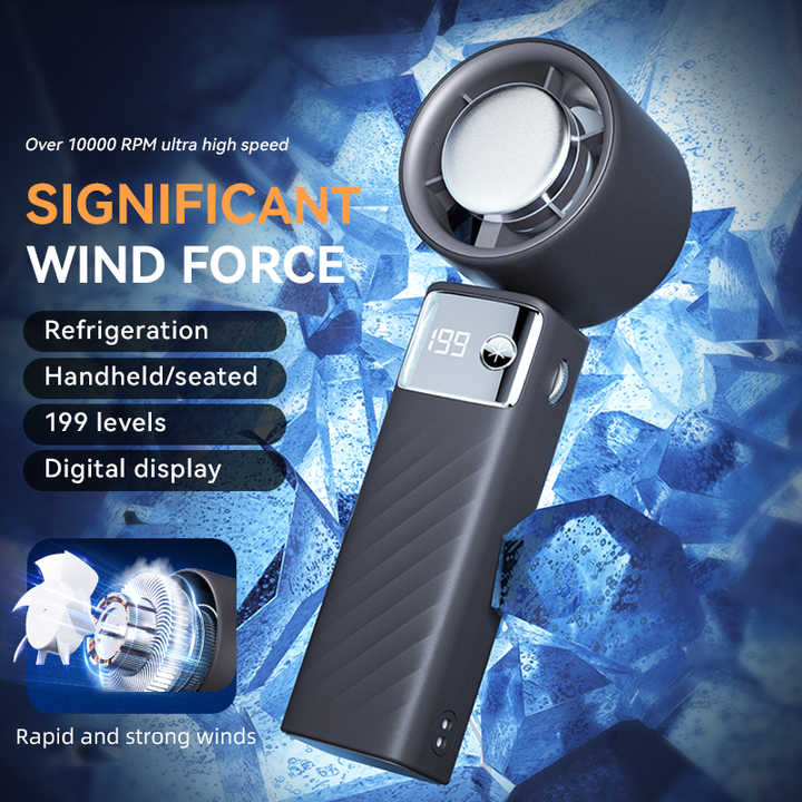 Portable 4000mah Rechargeable Battery Mini Fan Powerful Wind Foldable ...