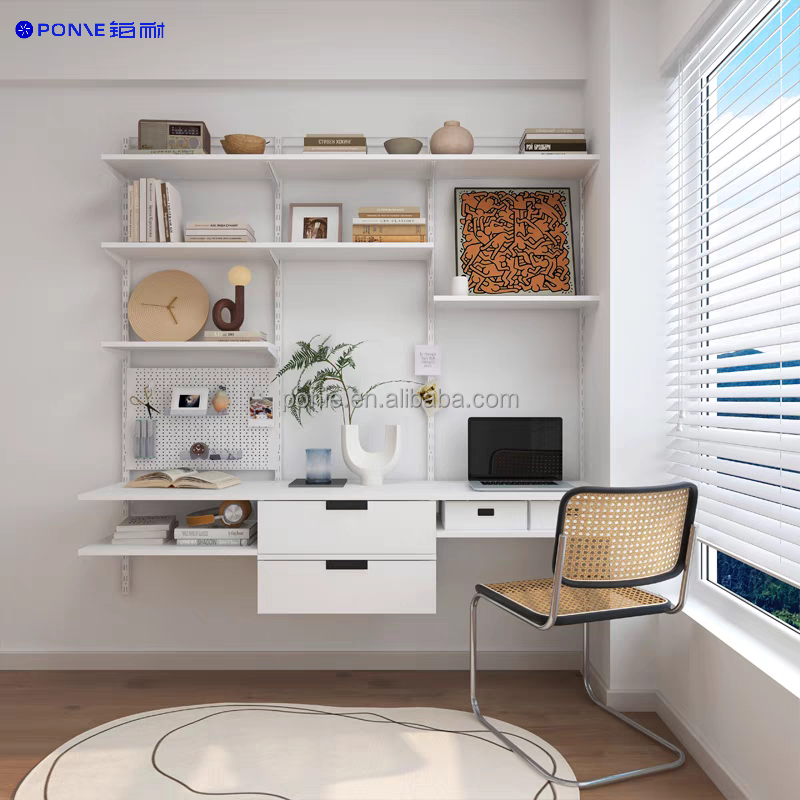 Portable Wall Mounted Bookshelf-Adjustable Height Durable Metal ...