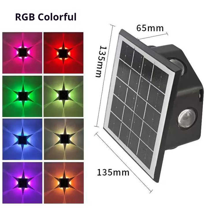 Modern RGB Solar LED Wall Light for Outdoor Street & Garden IP65 ABS ...