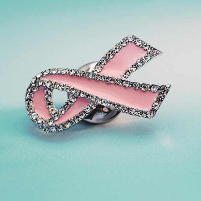Pink Ribbon Breast Cancer Awareness Brooch Pin Crystal Rhinestone ...
