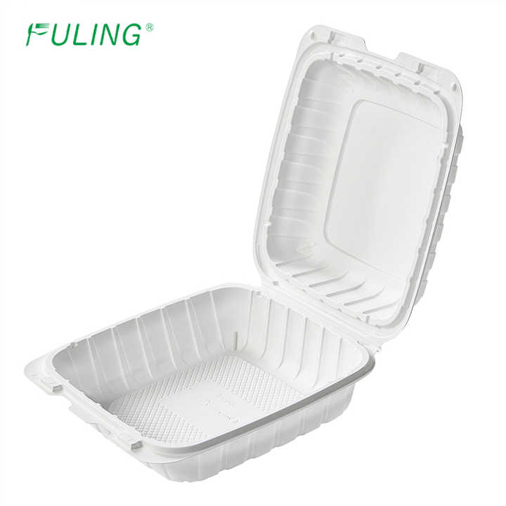 FULING 8x8" Eco-Friendly Bio Clamshell to Go Box Disposable Mineral ...