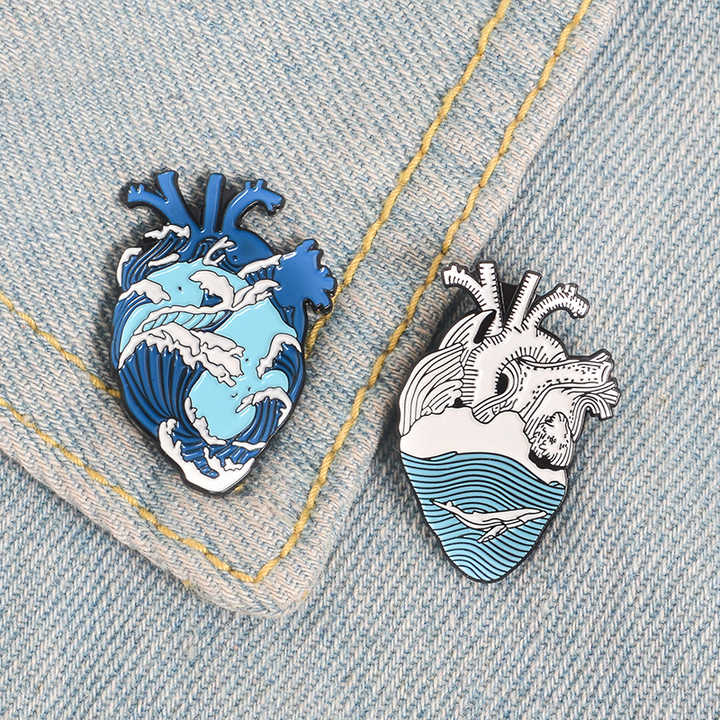 Medical Anatomical Heart Enamel Pins - Eco-Friendly Decor