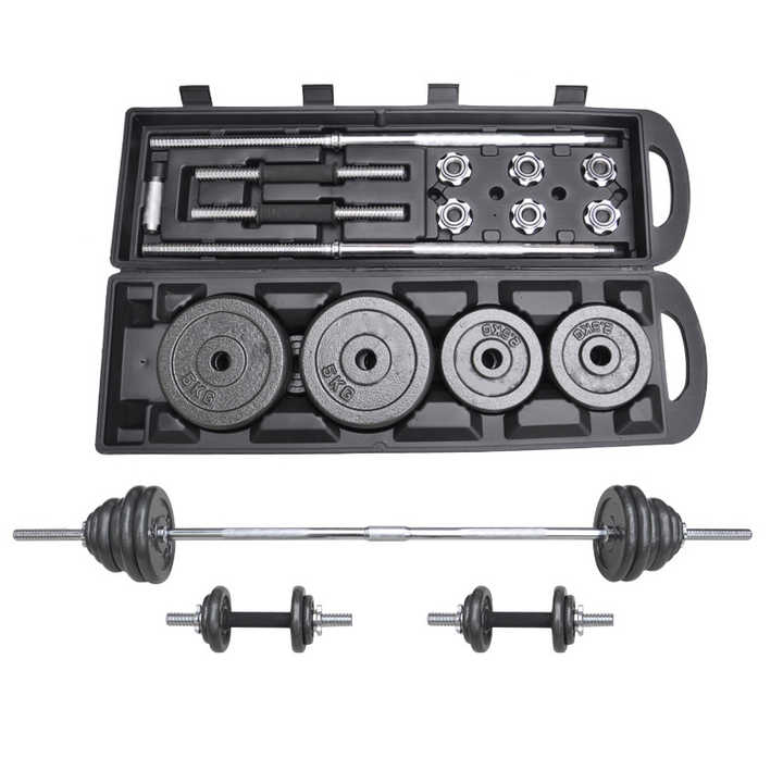 50KG Barbell Dumbbell Set Adjustable Dumbbell Set Gym Equipment Free ...