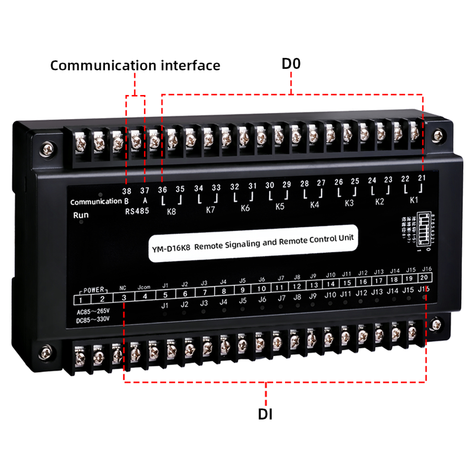 Industrial RS485 Modbus Din Rail 16DI 8DO RS485 Digital Input and ...