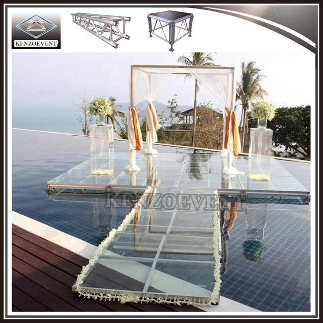 Acrylic Transparent Dance Floor with Aluminum Glass Stage Brace