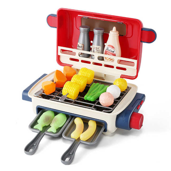 Plastic Food Barbecue Party Kids Bbq Grill Set Electric Toy with ...