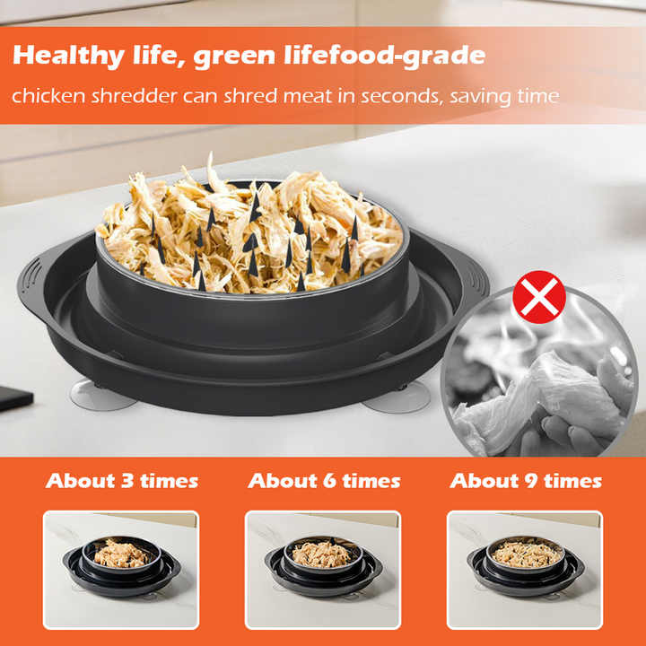 12in Non-Slip Chicken Shredder Tool Twist Metal Spikes Clear Top Meat ...