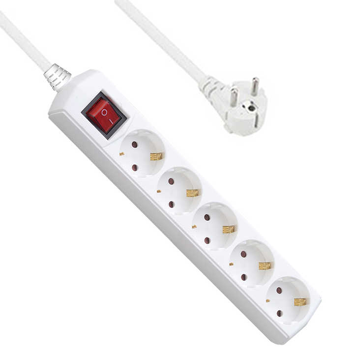GS Extension Board Socket 5 Way With Grounding EU Standard With 1.5/2/3 ...