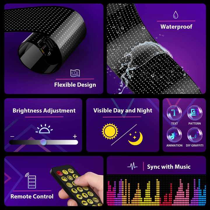 LOY New Product LED Car Sign USB Programmable LED matrix Panel ...