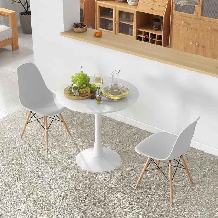 Formwell Round Dining Table, Modern Tulip Kitchen Table Sturdy Metal ...
