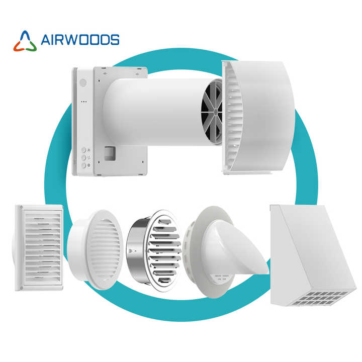Airwoods Single Room MVHR Unit Humidity Sensor Control Tuya Smart Wall ...