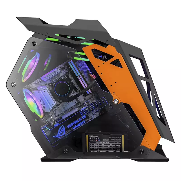 RGB PC Case Gaming Computer with Bulk Carbon Fiber Front Panel