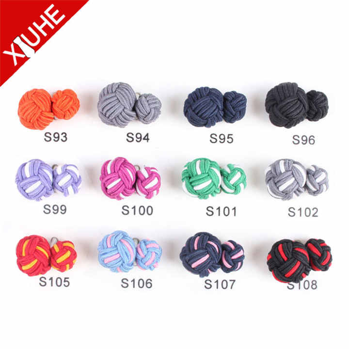 Double Ball Silk Knot Cufflink - Handmade & Customised