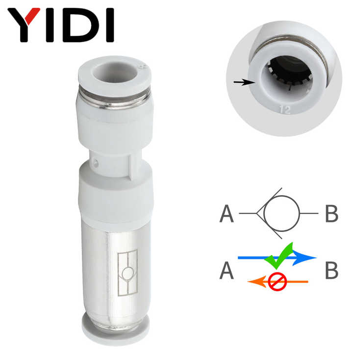 Air Fitting Pneumatic Check Valve Air Hose Tube Non-Return Single One ...