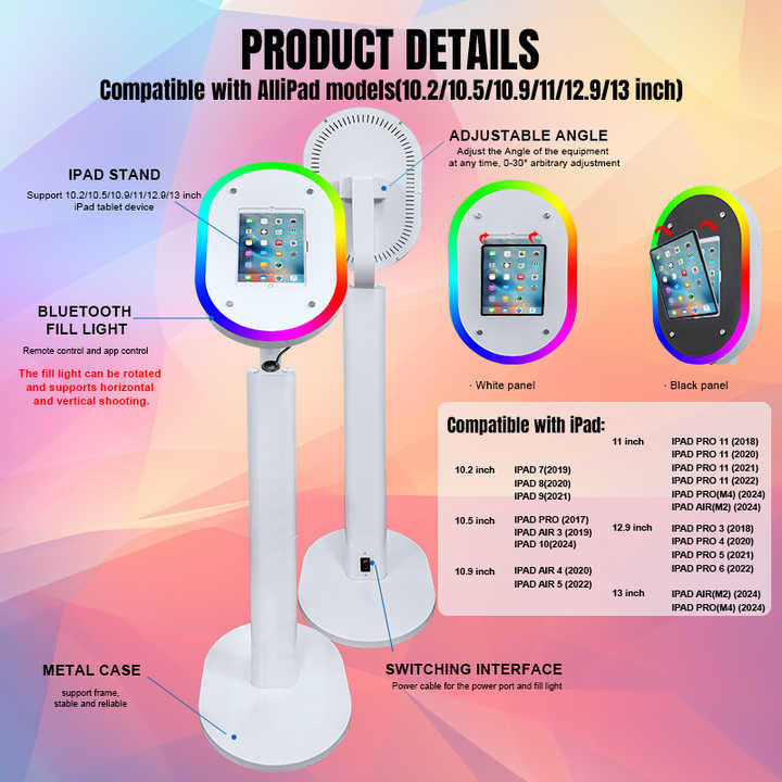 Portable Salsa Ipad Photo Booth Oval Digital Selfie Kiosk iPad ...