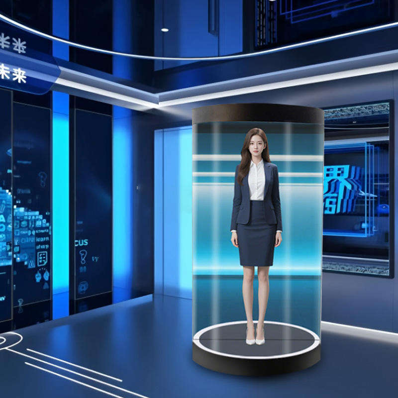 Cylinder Showcase Human Size Suspended for High Resolution Advertising ...